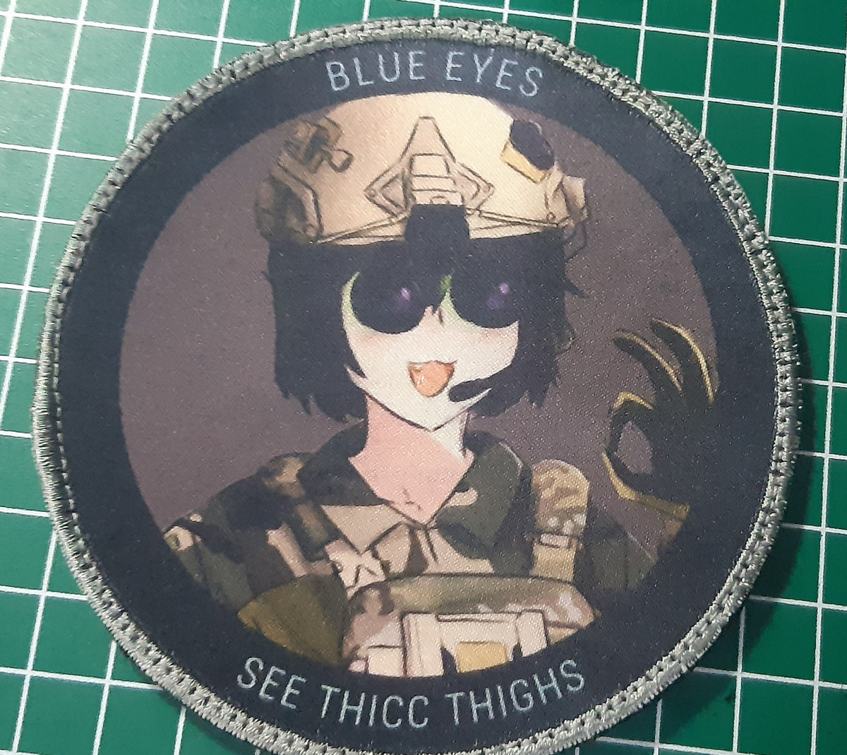 "Blue eyes See thicc thighs" Patch – Vajra Concepts